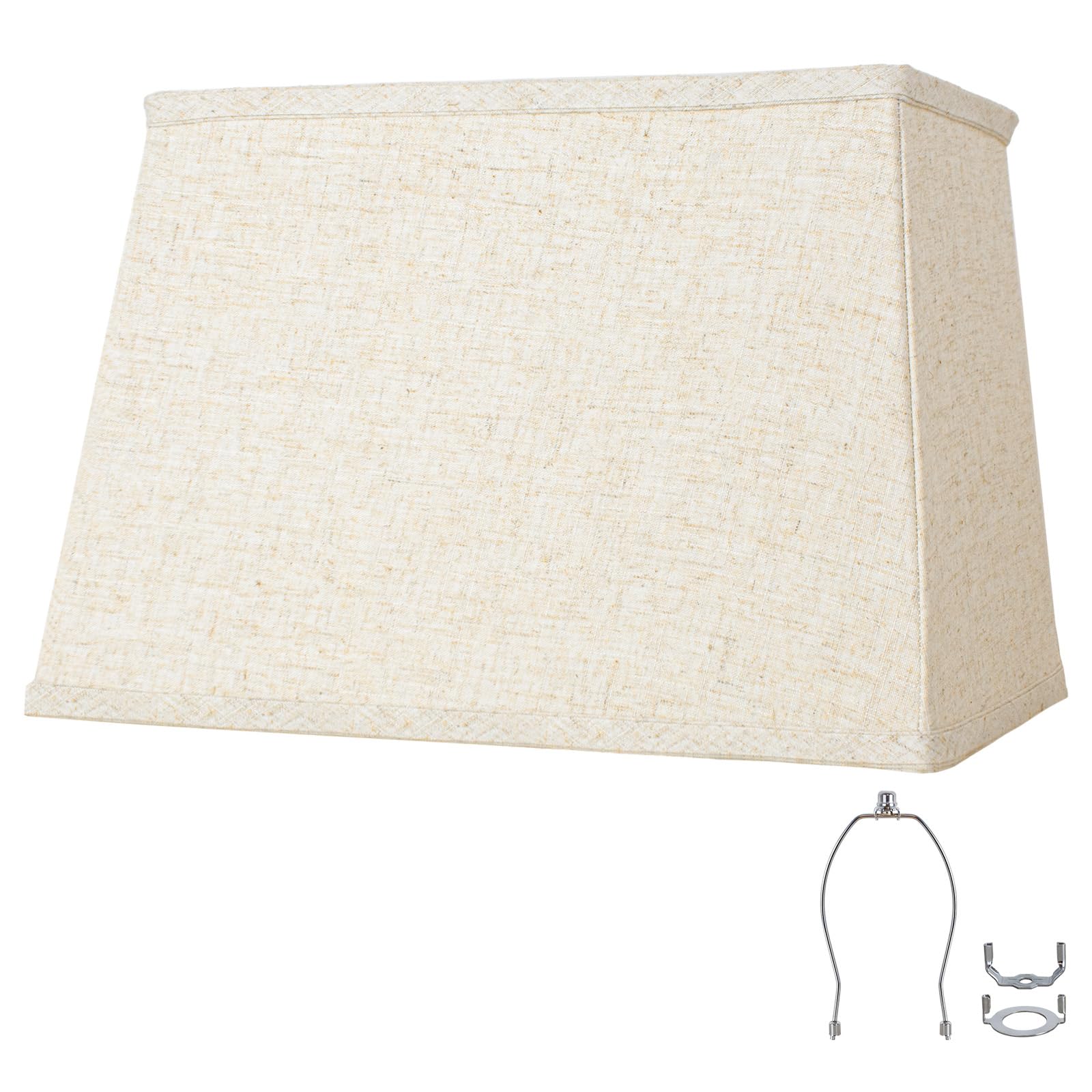 Rectangular Lampshade, Large Beige Lamp Shade, (7 x 12.5) '' x (9 x 15 ...