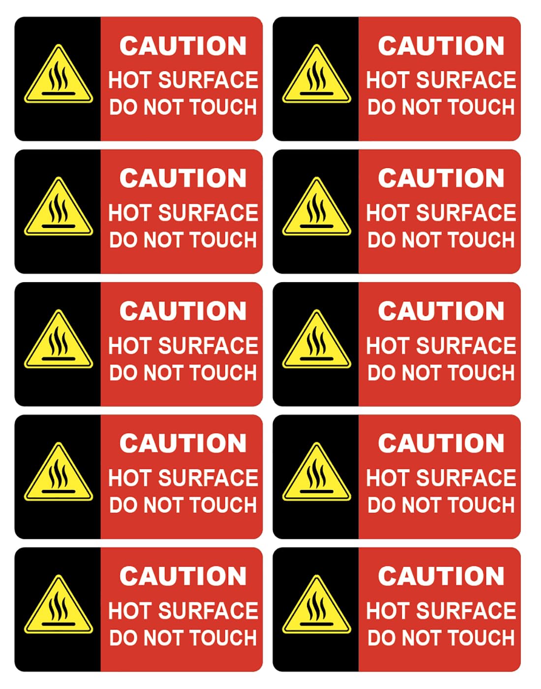 Amazon.com: 1x2 inch Caution Hot Surface Do Not Touch Stickers 500 ...