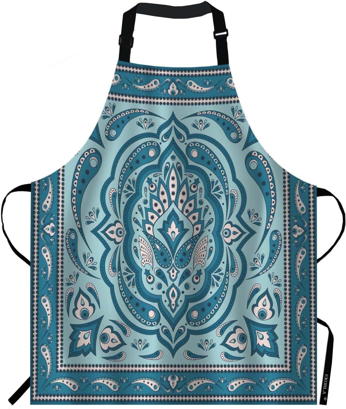 Amazon.com: EKOBLA Bohemian Aprons Floral Paisley Pattern Adjustable ...