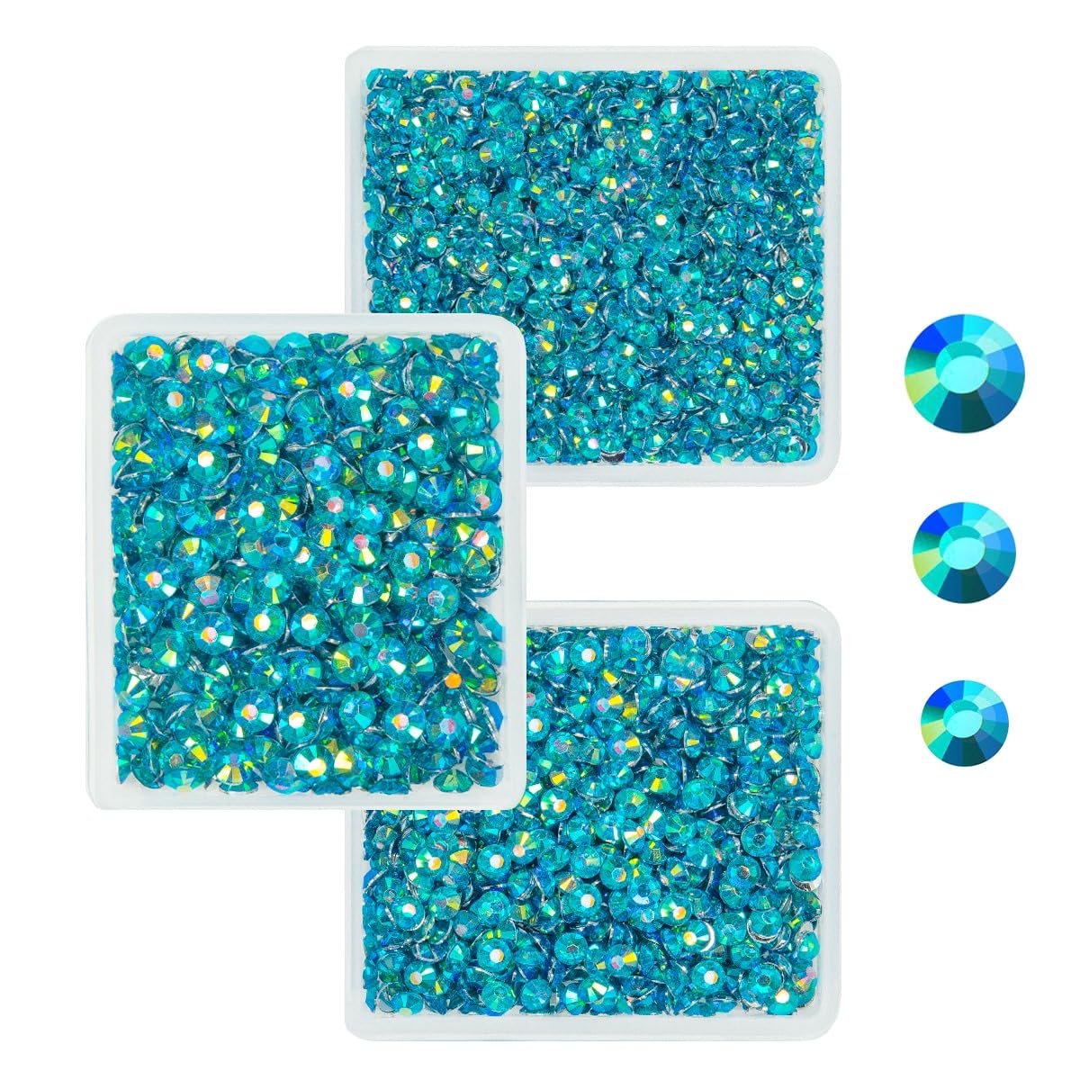 Amazon.com: qiipii Teal Blue AB Crystal Resin Rhinestones for Crafting ...