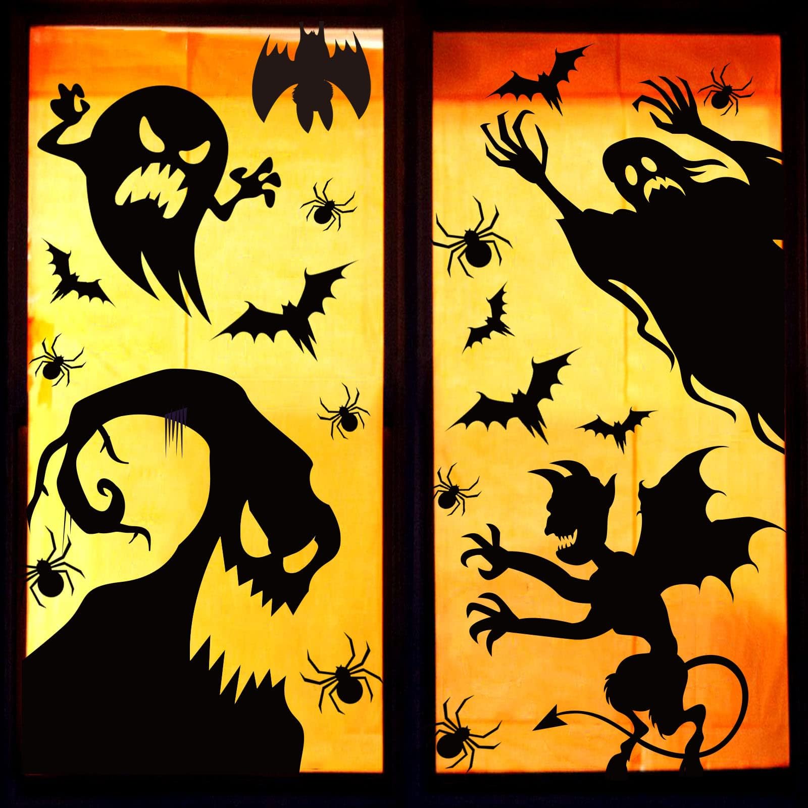 Amazon.com: Hidreas Large Halloween Window Clings Stickers, Halloween ...