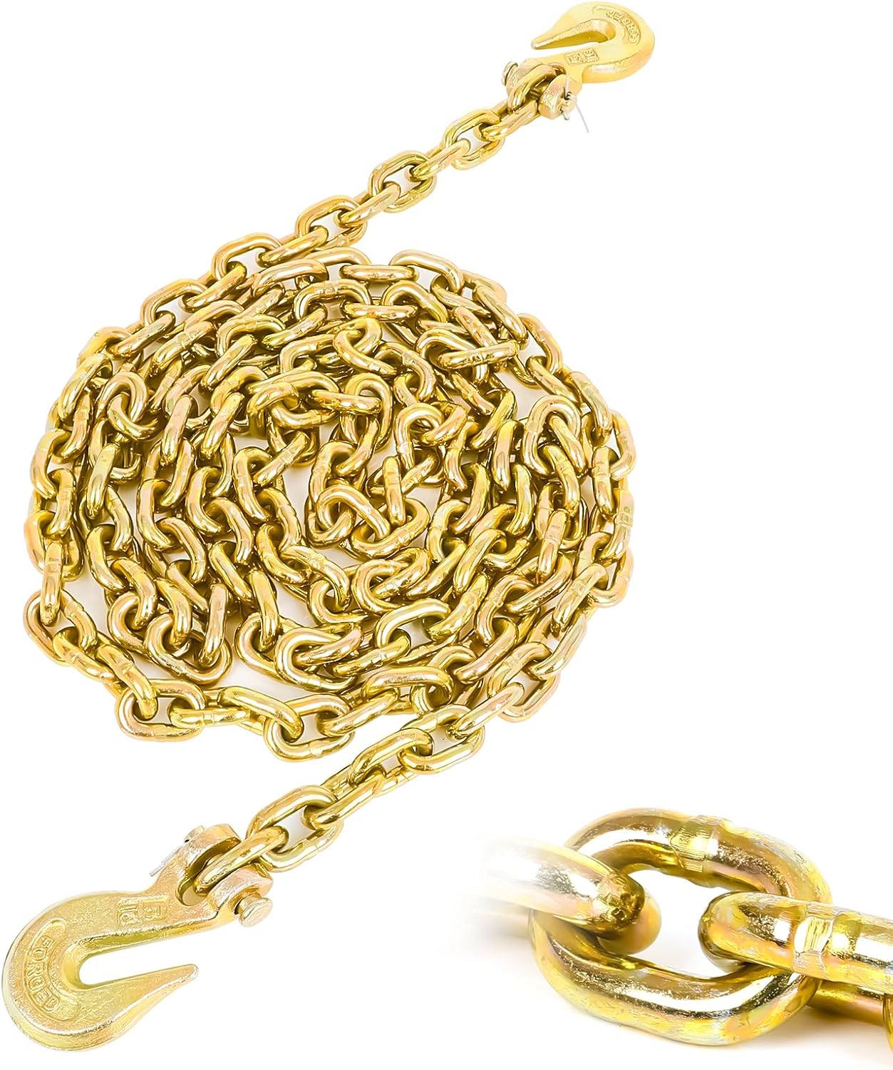 Amazon.com: FAHKNS Tow Chain 3/8"×10'FT,G70 Binder Chain with Hooks ...