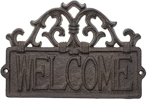 Amazon.com: Welcome Sign for Door - Cast Iron Rustic Welcome Sign ...