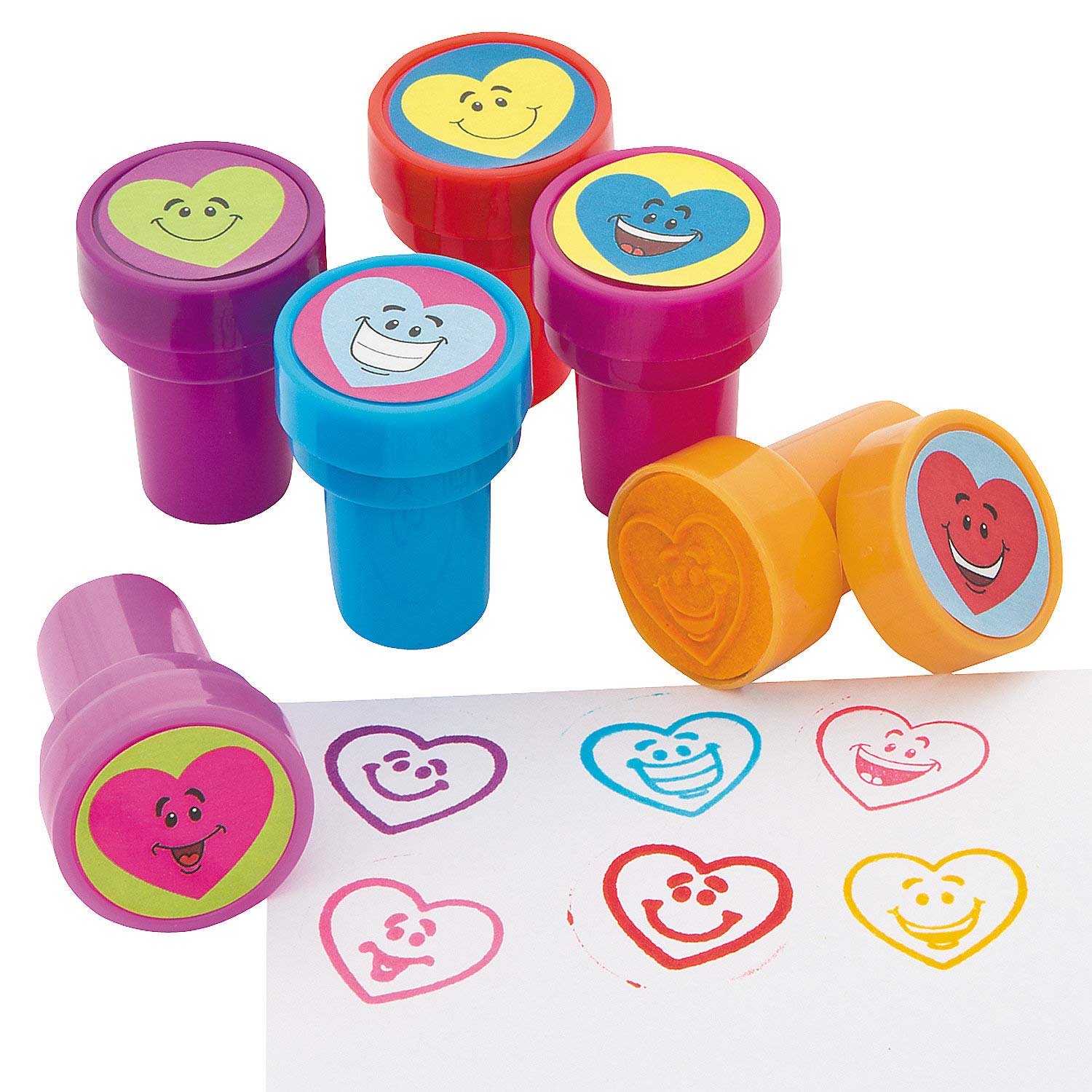 Amazon.com: Heart Smiley Stampers Set for Kids - Bulk 24 Pack, Safe and ...