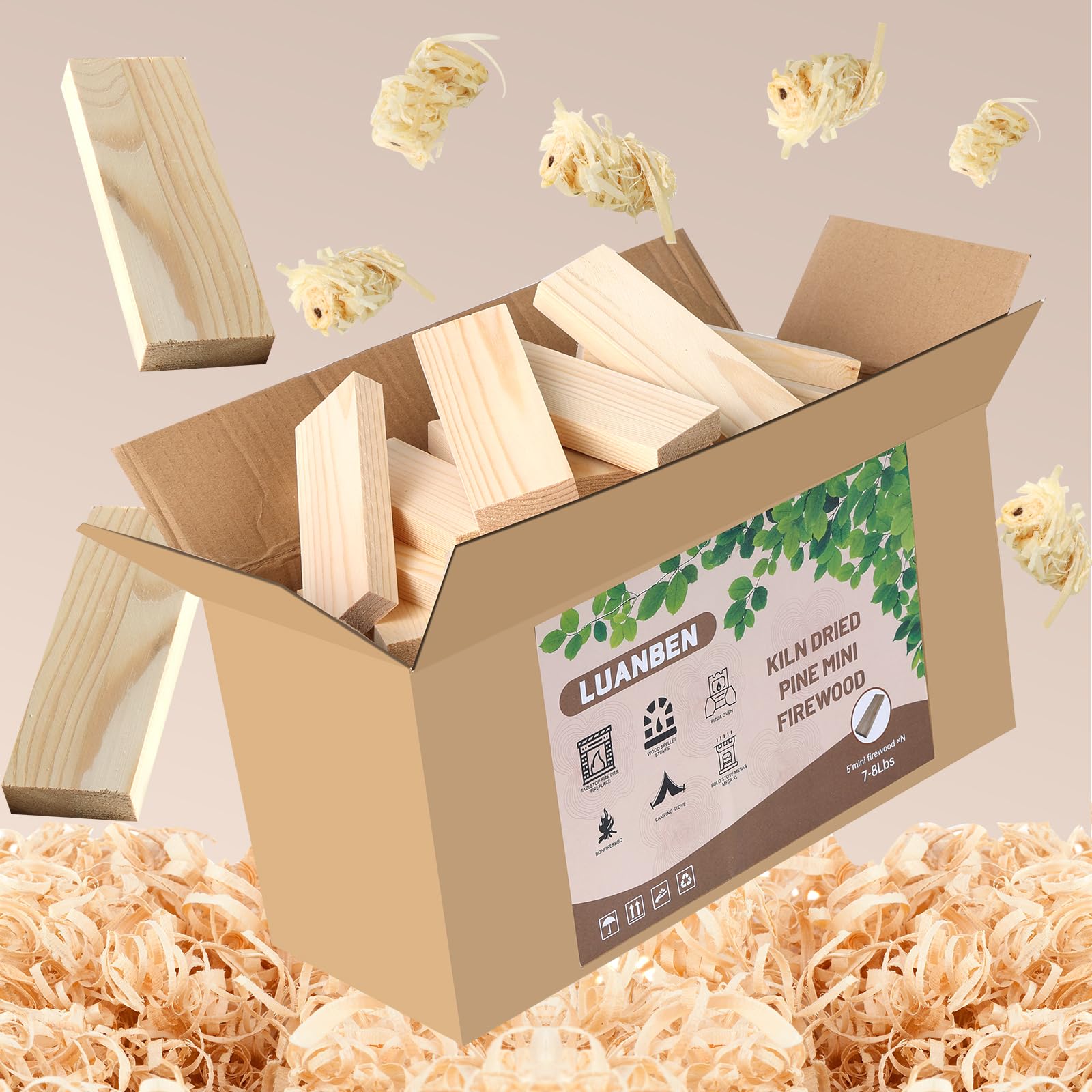 Amazon.com : Mini Pine Firewood 5" Long Premium Kiln Dried Pine Perfect ...