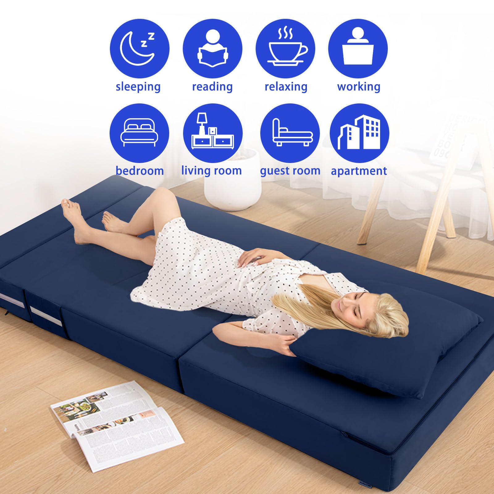Snapklik.com : MeMoreCool Foldable Futon Chair Bed Sleeper For Adults ...