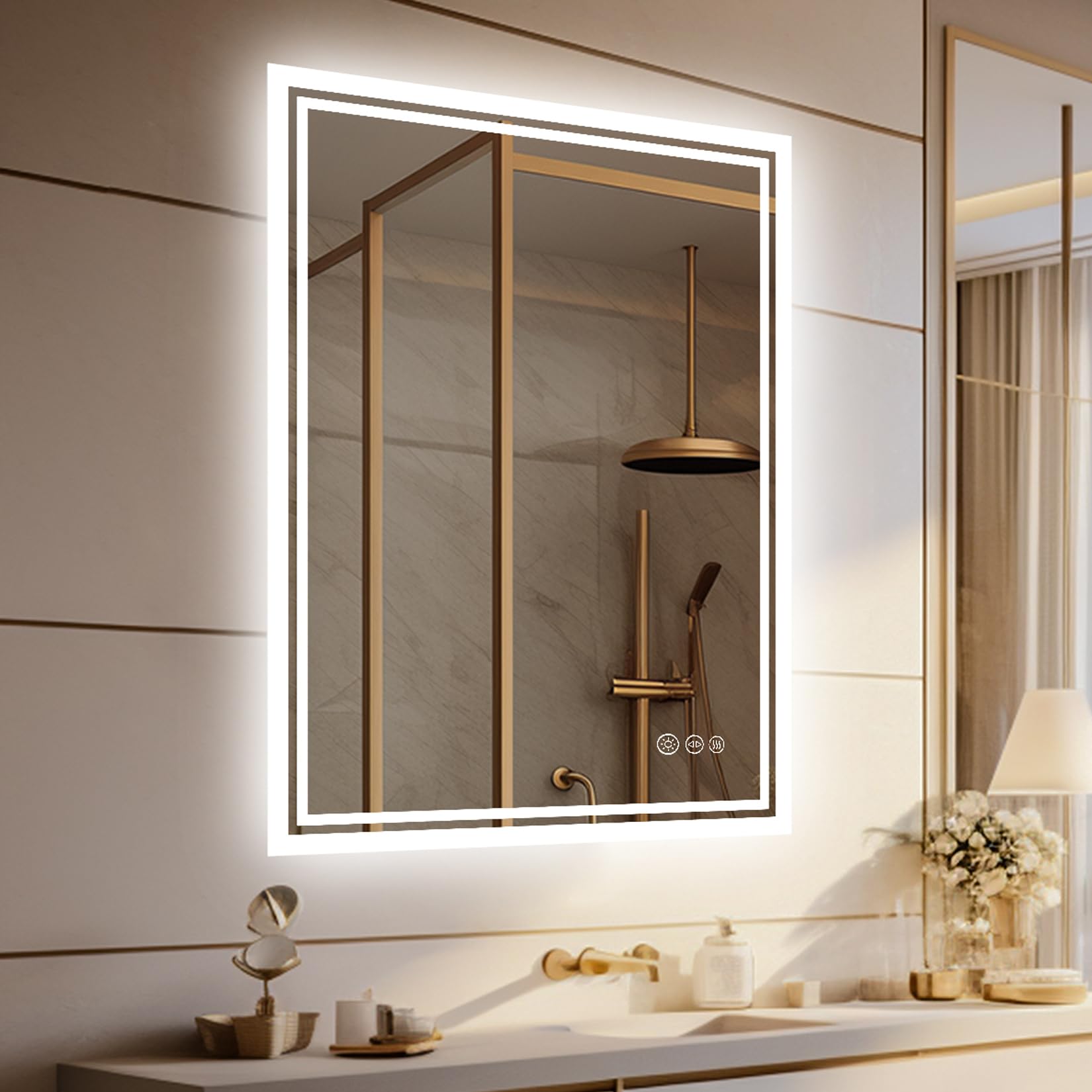 Luvodi Illuminated Bathroom Mirror 800x600mm Dimmable Led Lighted Wall ...