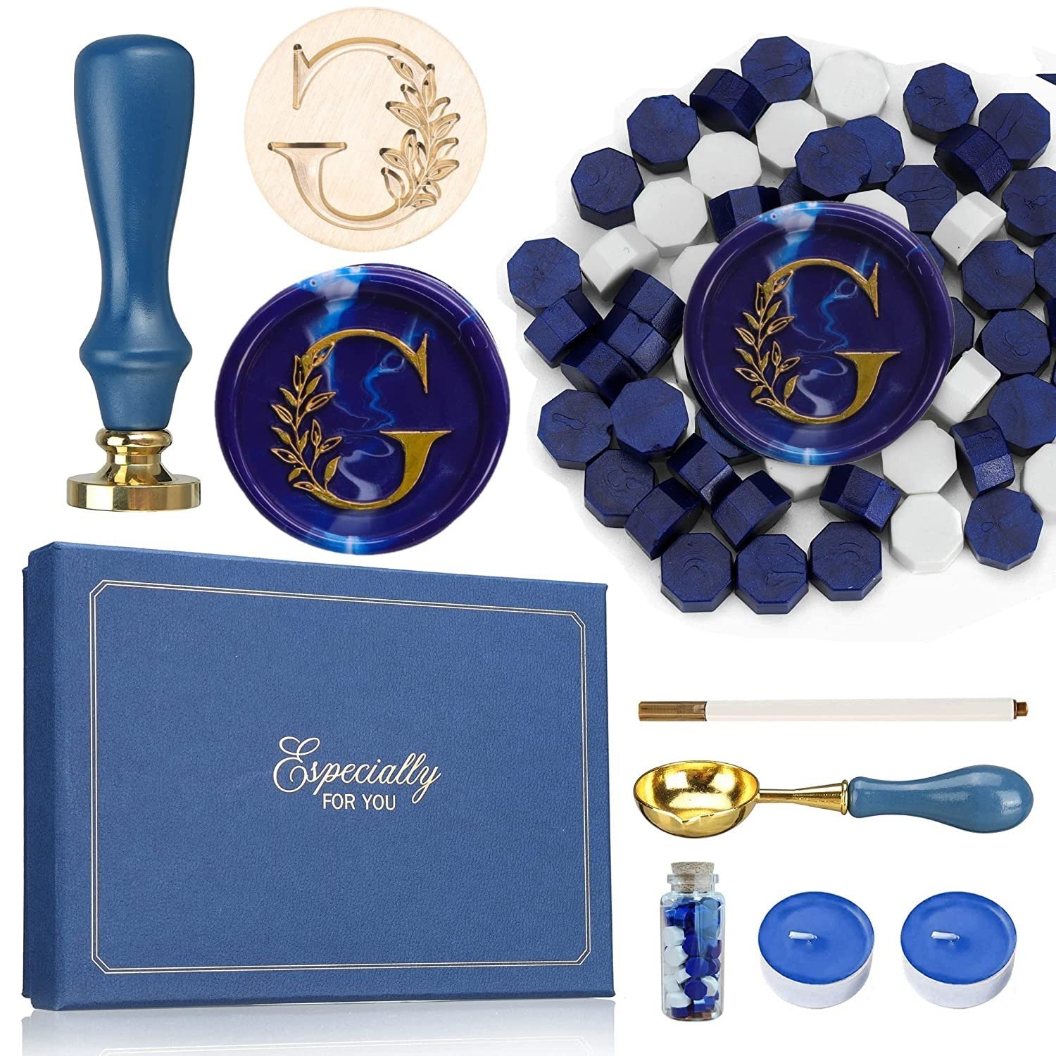 Snapklik.com : SWANGSA Initial Alphabet G Wax Seal Stamp Kit, Vintage ...
