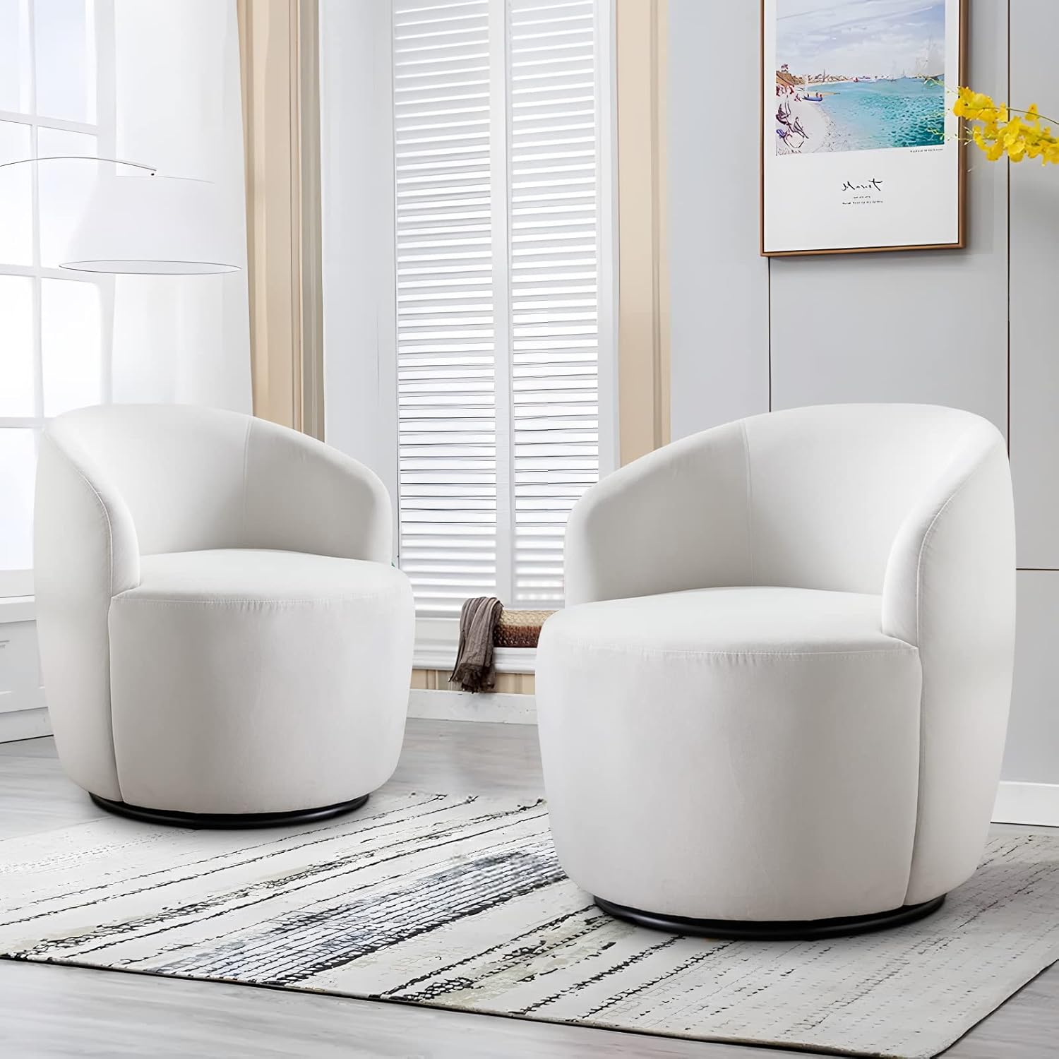 Amazon.com: Antetek 2 Units Swivel Chair, Small Club 360 Degree Swivel ...