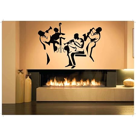 Amazon.com: Vinyl Wall Decal Jazz Band Musical Art Music Decor Stickers ...