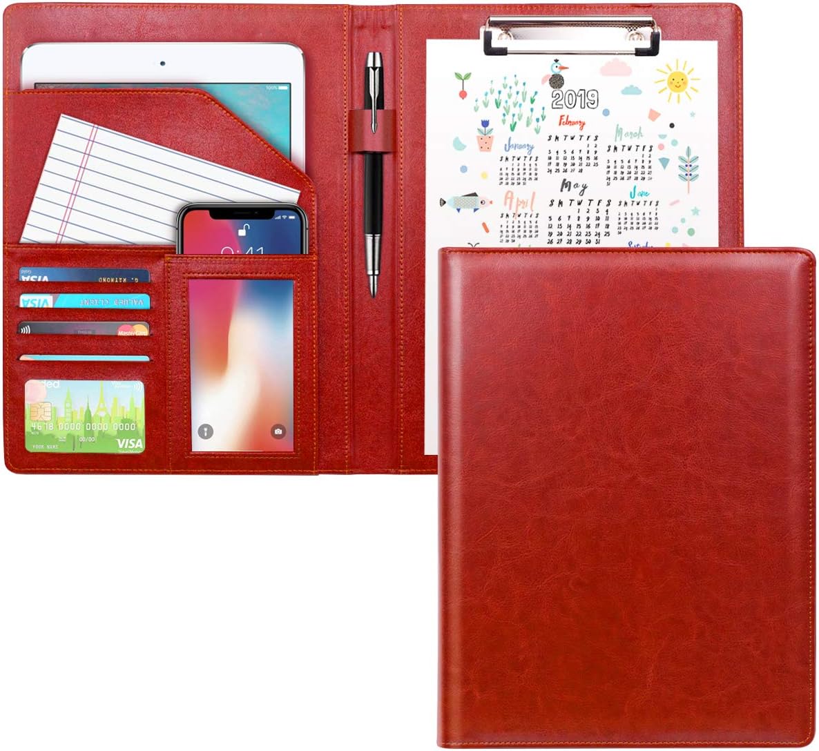 Amazon.com : Sweda Junior Faux Leather Padfolio with Pen Loop ...