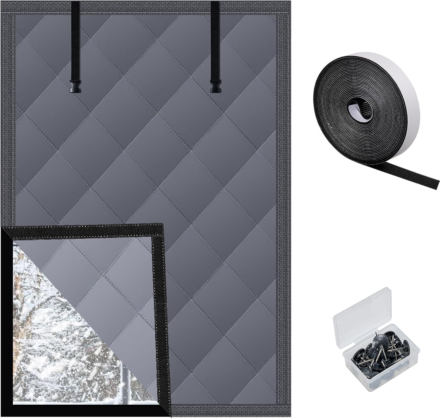 3 Layer 28x39in Thermal Insulated Window Cover for Winter,Roll-Up ...
