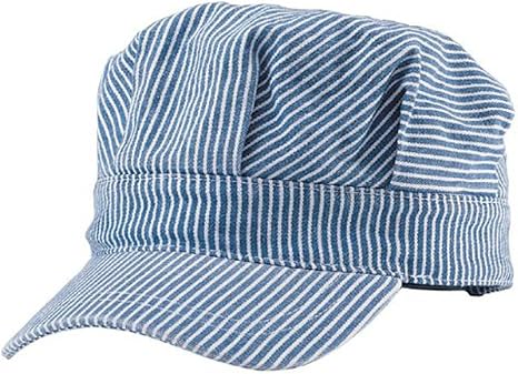 Amazon.com: Striped Light Blue Vintage Engineer Train Cap Adult: Hats ...