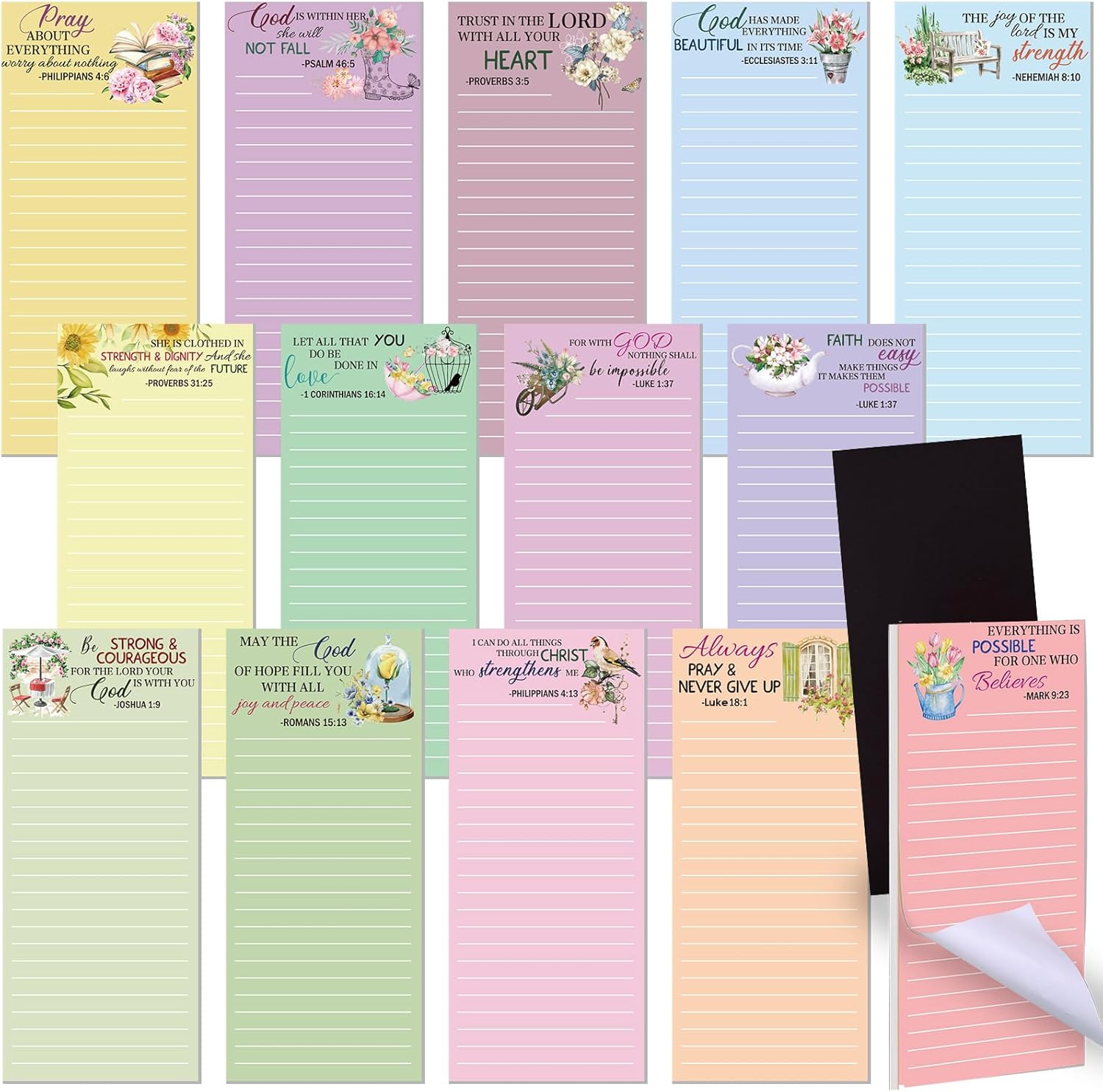 Amazon.com : Qeeenar 14 Pieces Magnetic Christian Notepads For ...