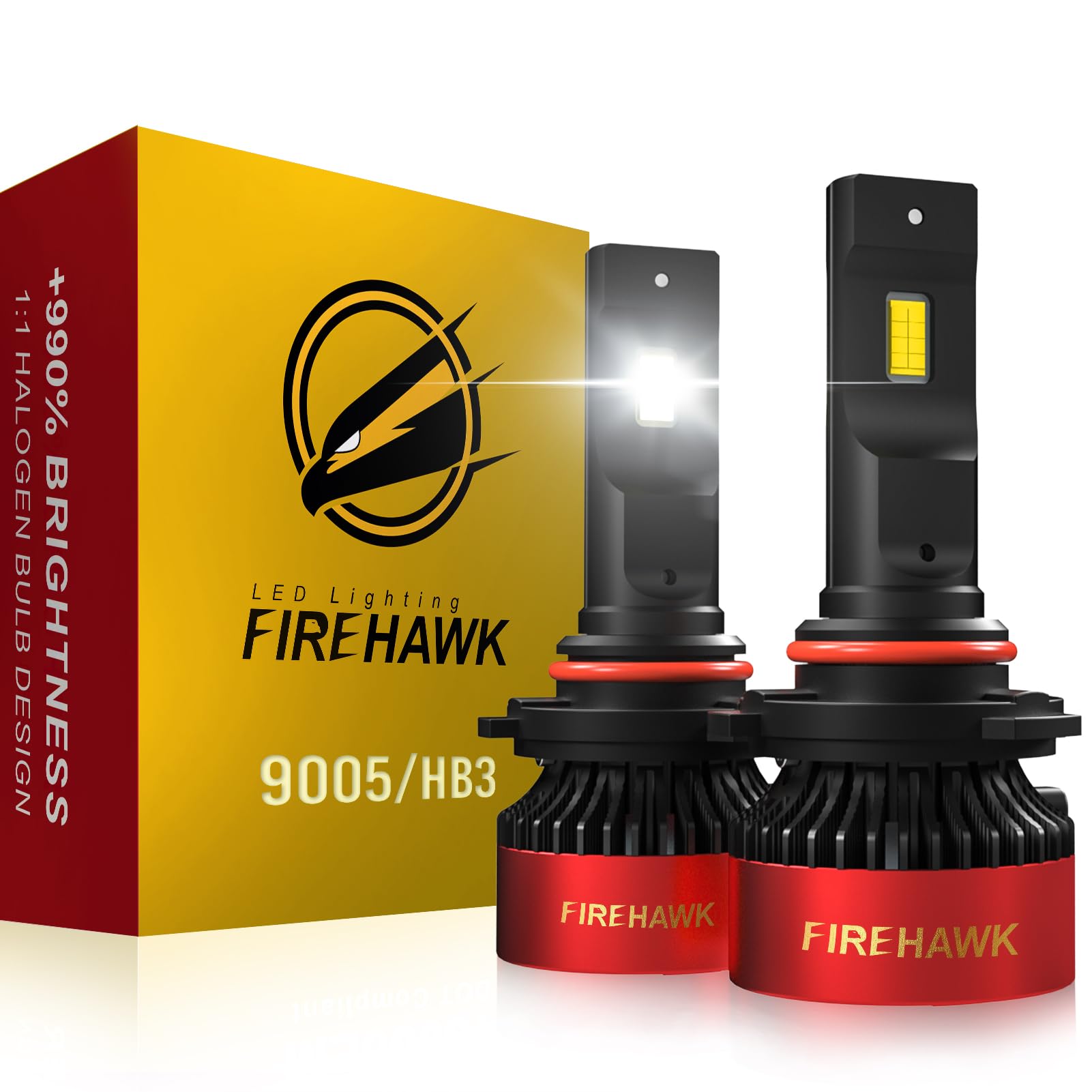Amazon.com: Firehawk 9005/HB3/H10/9145 LED Bulbs 40000LM 990% ...