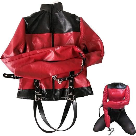 Leder Bondage Zwangsjacke Mit Handschellen Keuschheitsgürtel Sklave Fetisch Kleidung Extreme ...