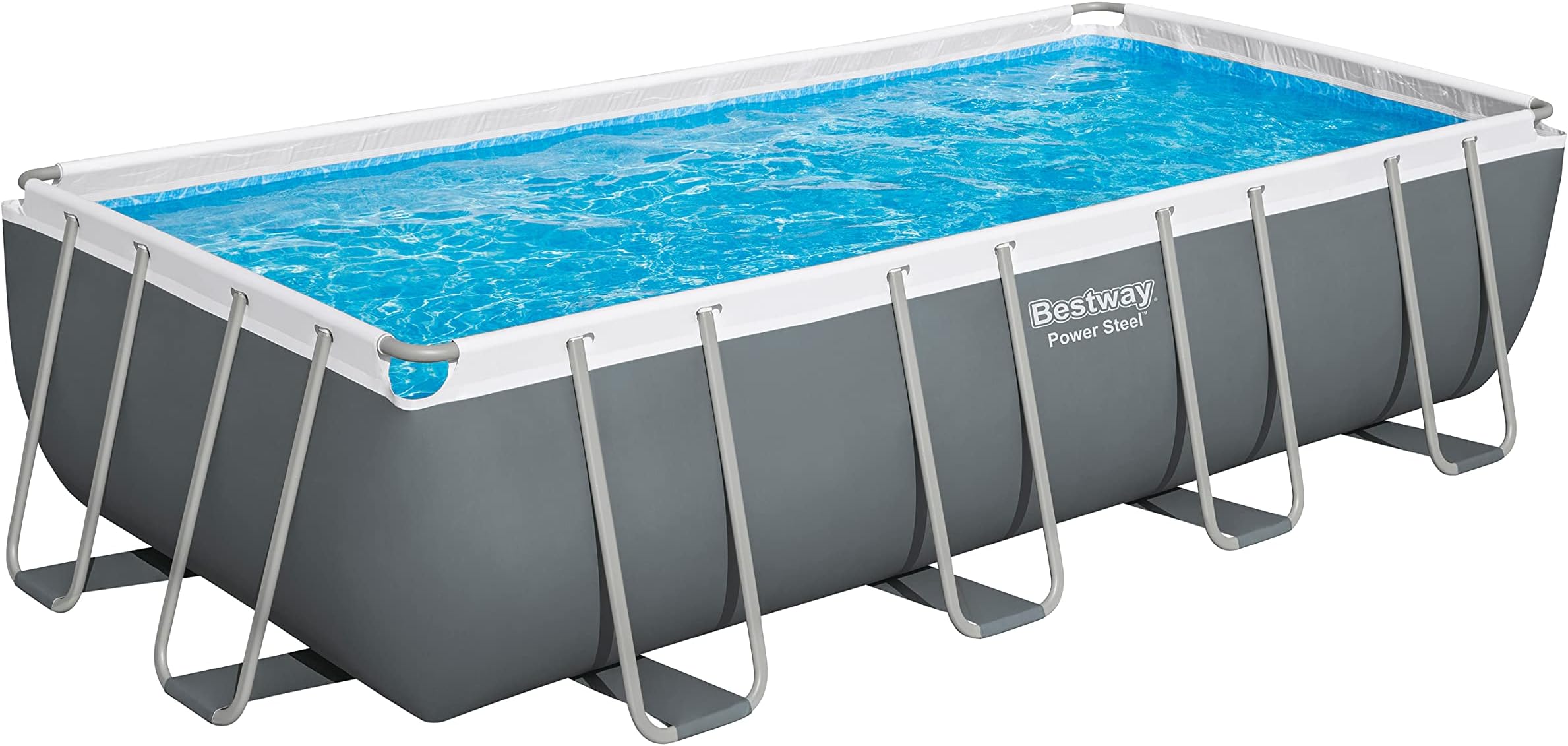 Bestway Power Steel Swimming Pool Complete Set | Above Ground Rectangle ...