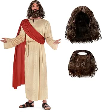 Amazon.com: Morph Jesus Costume For Men Plus Wig And Beard - Jesus ...