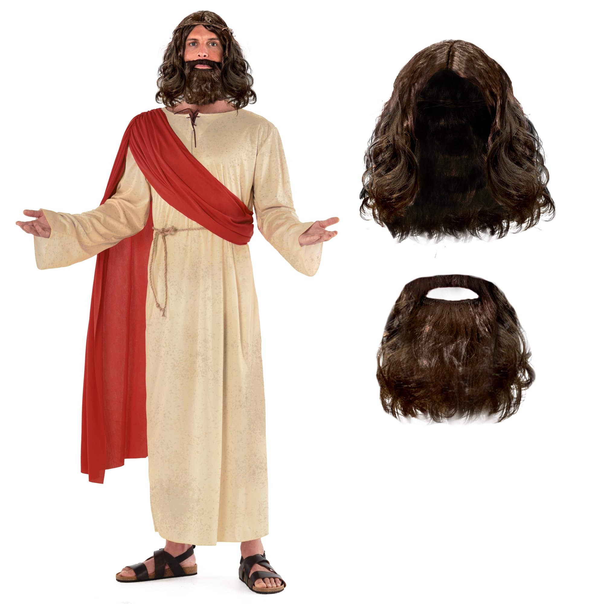 Snapklik.com : Morph Jesus Costume For Men Plus Wig And Beard - Jesus ...