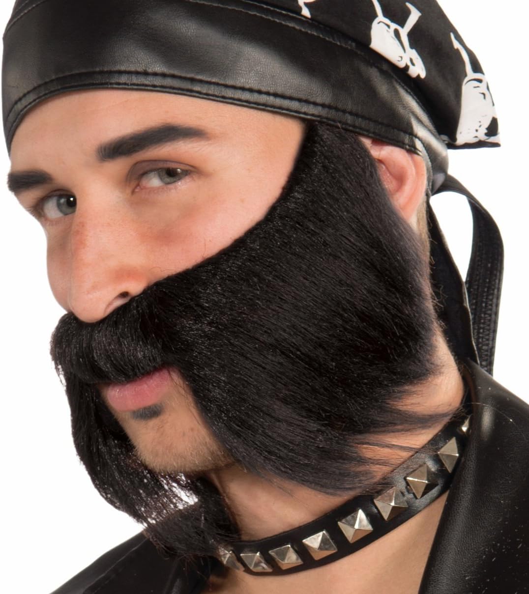 Amazon.com: Forum Novelties Men's Bad Biker Novelty Beard, Black, One ...