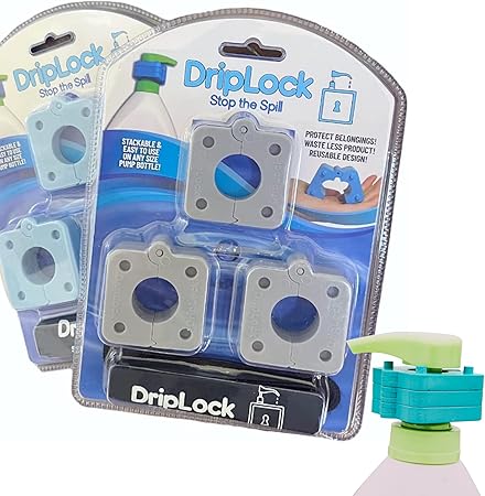 Amazon.com: DripLock Reusable Stackable Device to Prevent Pump Bottles ...