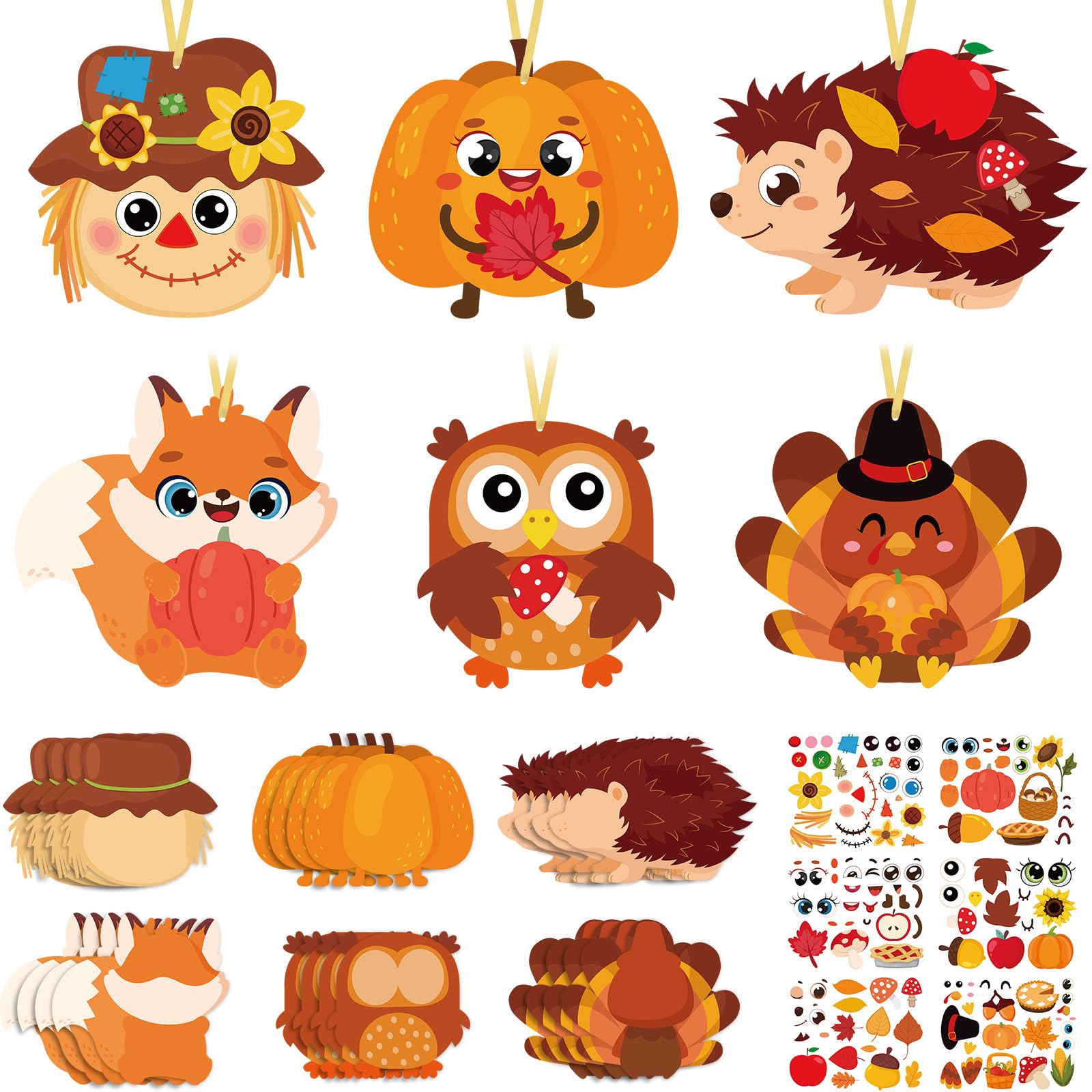Snapklik.com : 24 Sets Thanksgiving Crafts Kits DIY Fall Autumn ...