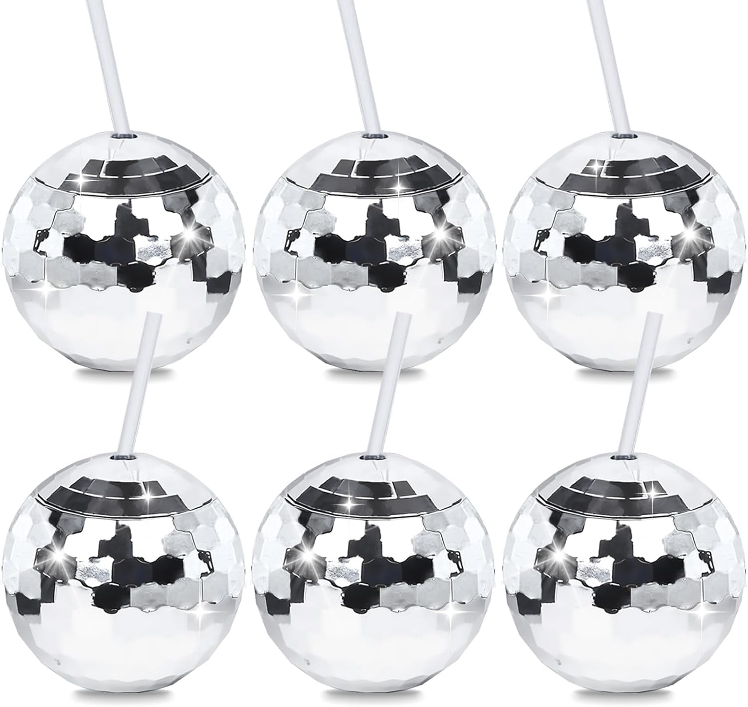 Amazon.com | ALMOXVYE 6 Pcs Disco Ball Cup with Straws, 19 Oz Tumbler ...