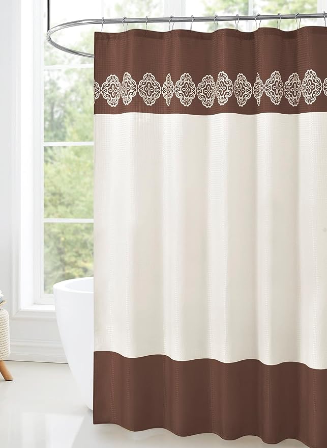 Amazon.com: WPM WORLD PRODUCTS MART Brown Cream Color Dotted Fabric ...