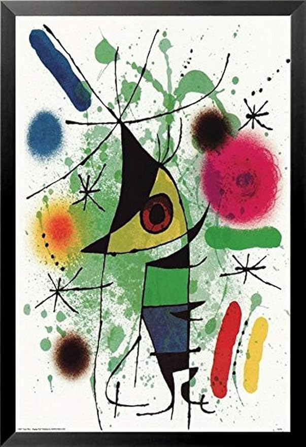 Amazon.com: Buyartforless Framed The Singing Fish by Joan Miro 36x24 ...