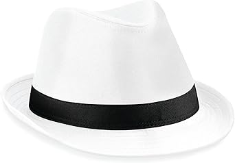 Beechfield B630 Chapeau Fedora Blanc/Noir, S/M : Amazon.fr: Mode