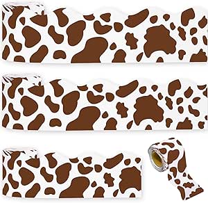 Amazon.com : Whaline 98.4ft Cow Print Bulletin Board Borders 3 Sizes ...