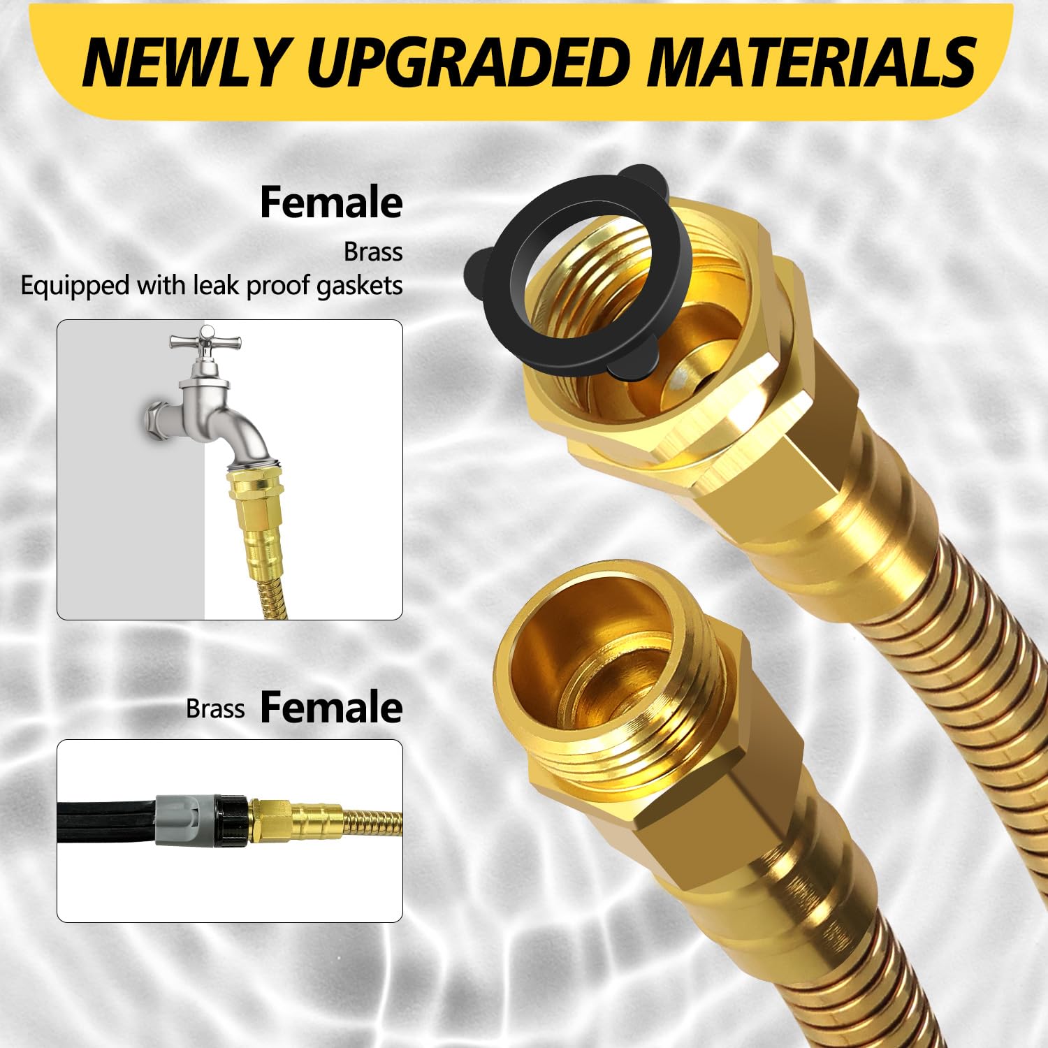 Snapklik.com : Holldoor Short Metal Garden Hose 3 Ft 304 Stainless ...