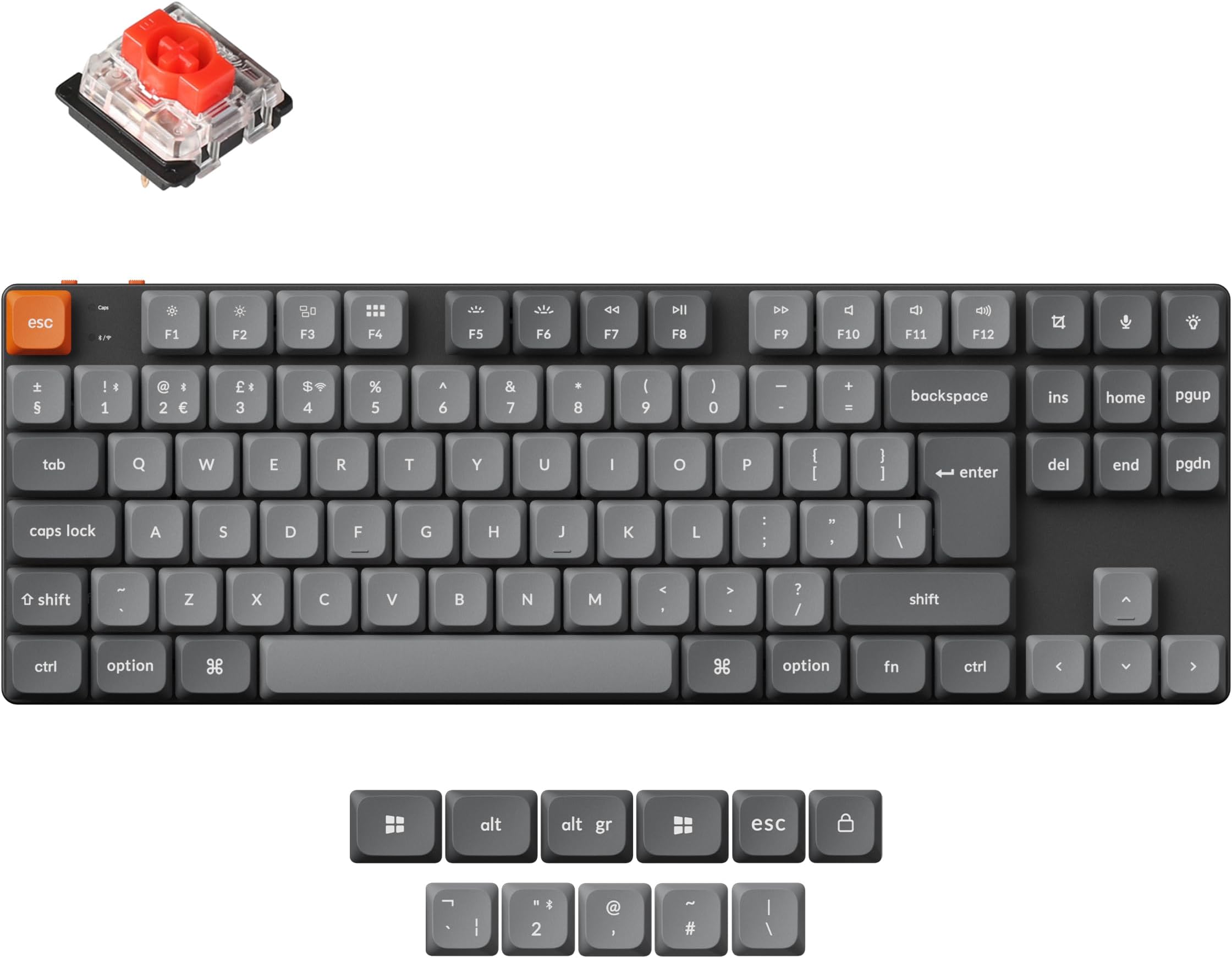Keychron K1 Max Wireless Custom Mechanical Keyboard, TKL (80%) Layout ...