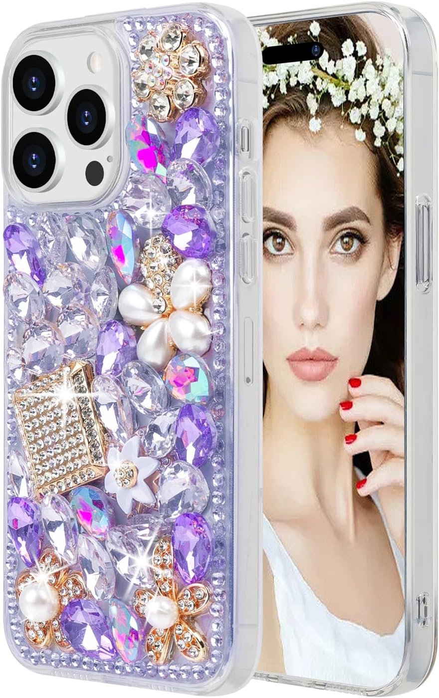 Amazon.com: Compatible with iPhone 14 Pro Glitter Bling Case,Luxury ...
