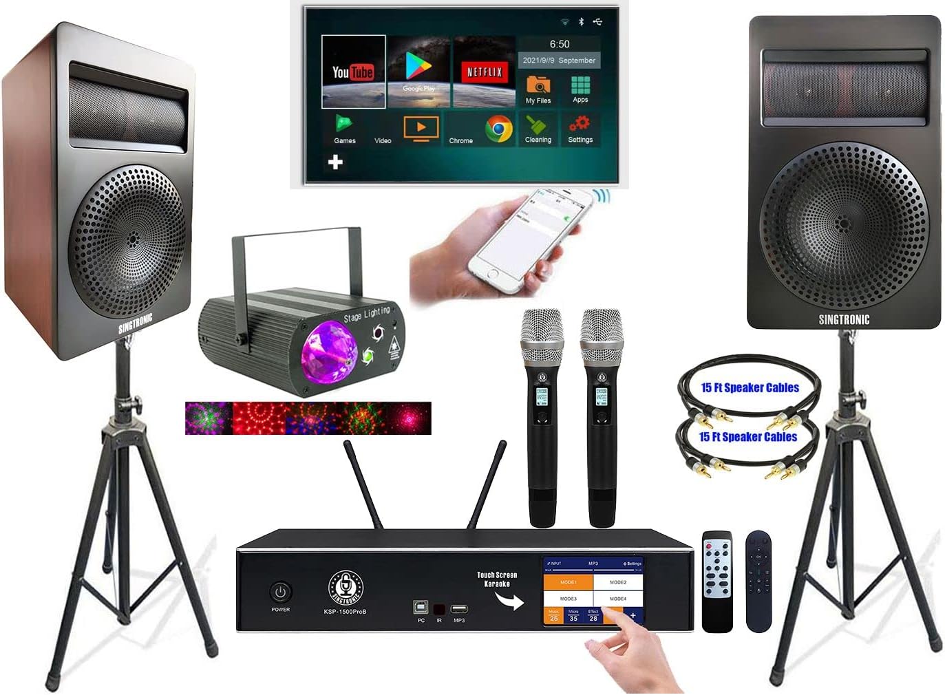 Amazon.com: Singtronic 2500W Professional Complete Karaoke System with ...