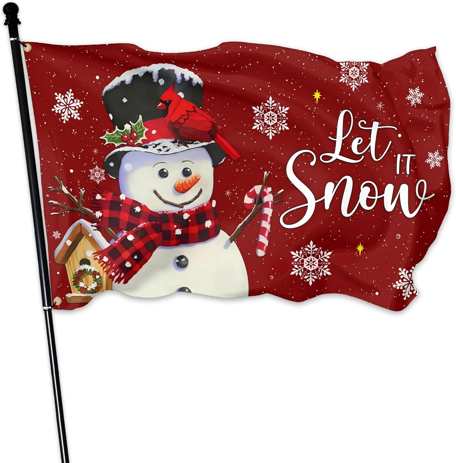 Amazon.com : Christmas Flags 3x5 Outdoor Double Sided Let It Snow Flag ...