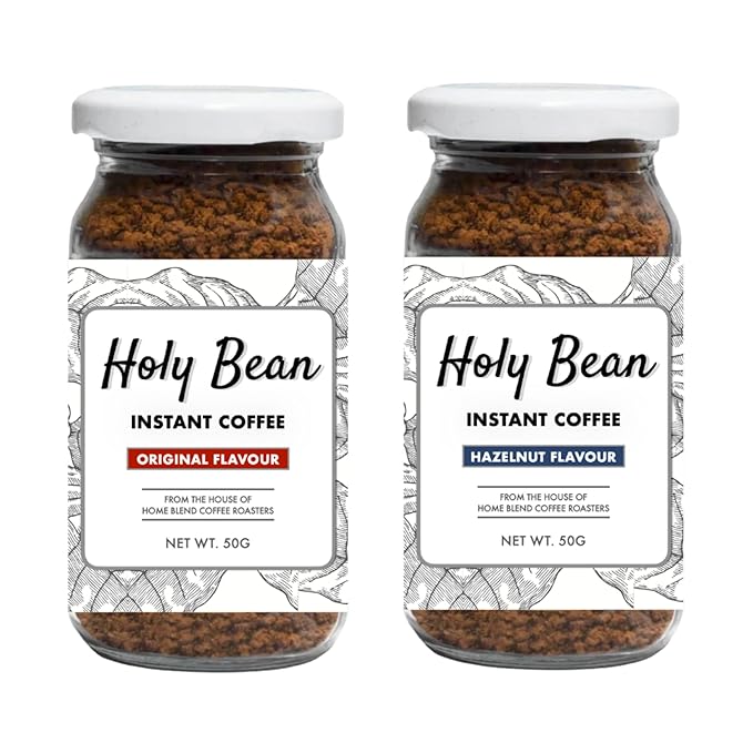 Holy Bean - Instant Coffee - Original + Hazelnut Flavour - 100g+20g ...