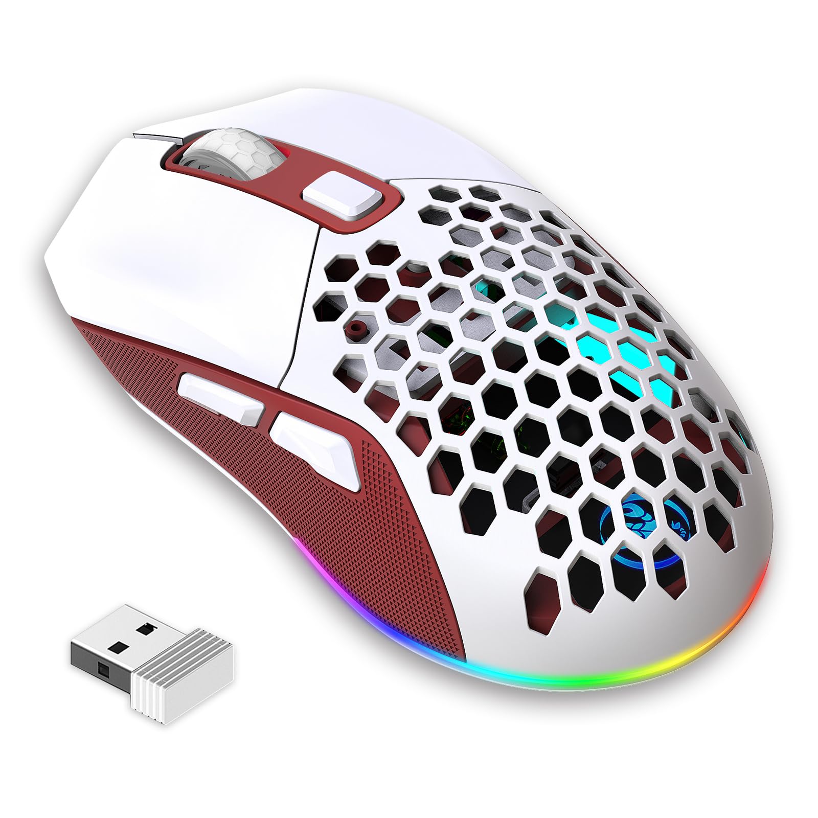Amazon.com: SAYTAY Lightweight Gaming Mouse,Rechargeable Wireless ...
