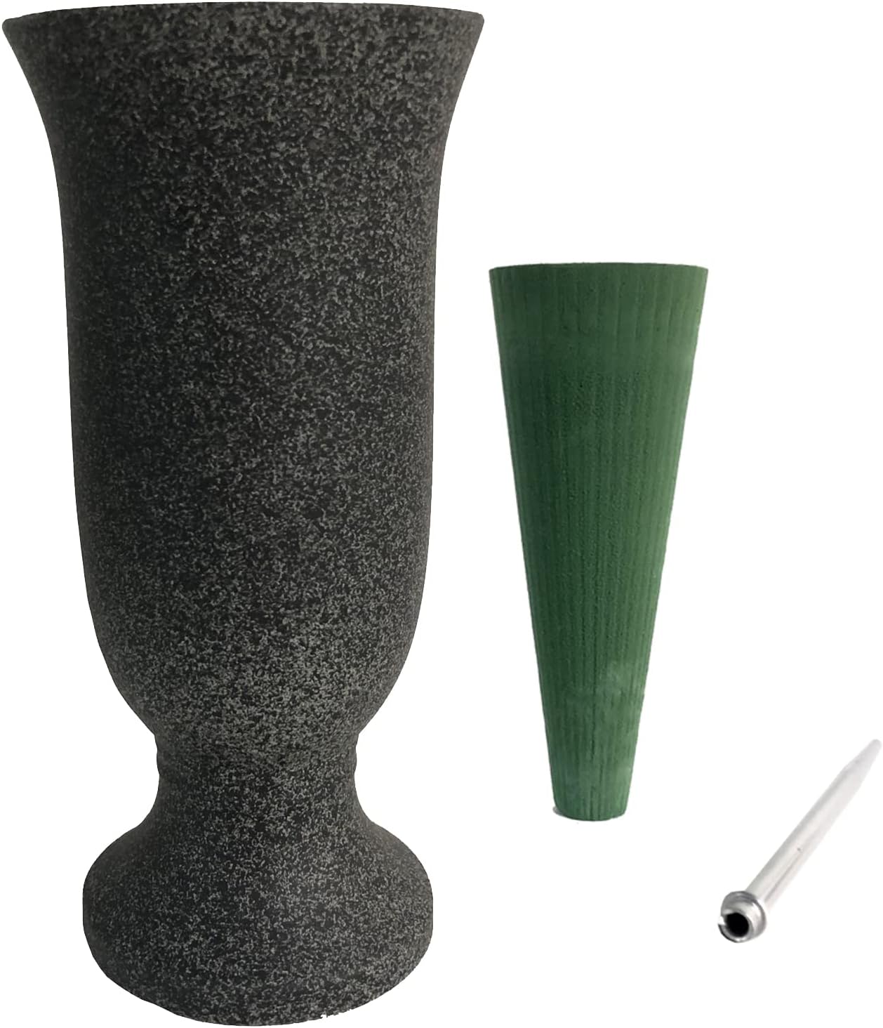 Amazon.com: Cemetery Flower Vase with 7" Base Plate Set, Dark Brown ...