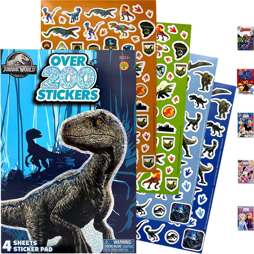 Amazon.com: Jurassic Park 50ct Vinyl Large Deluxe Stickers Variety Pack ...