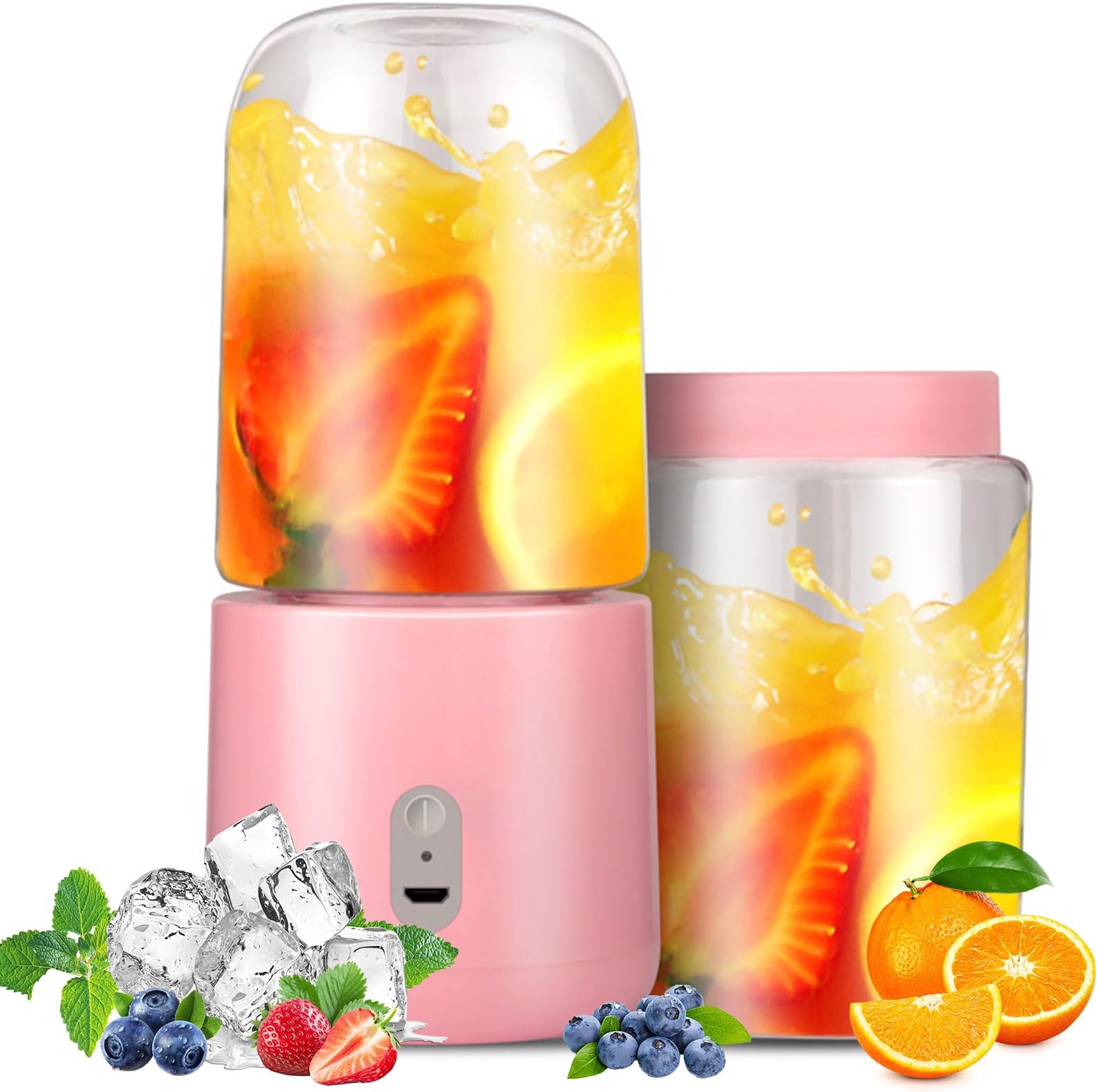 Mini Licuadoras Portátil, 300 ml Vaso de Batidora Recargable USB ...