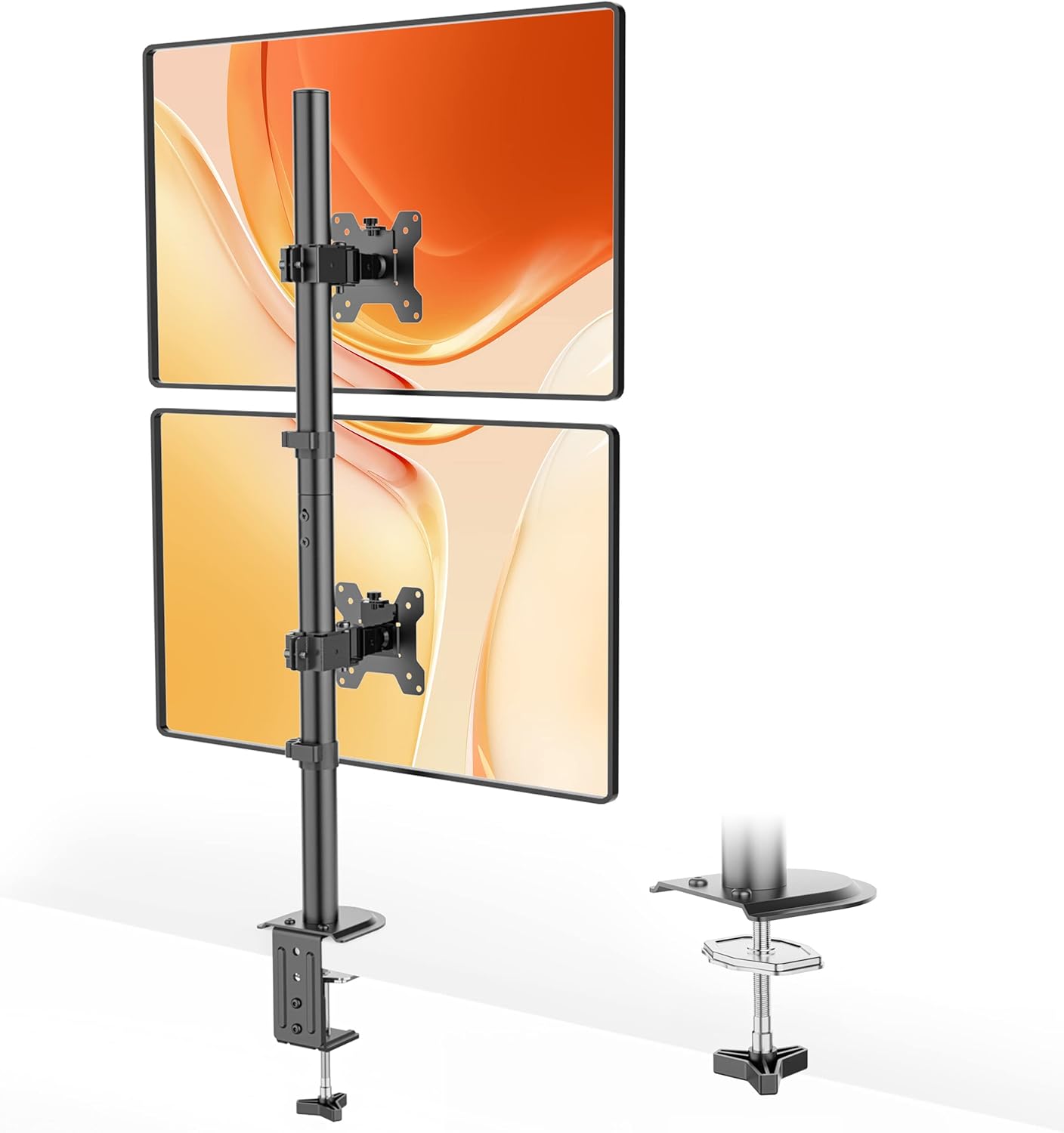 WORLDLIFT Dual Monitor Stand- Vertical Stack Monitor Desk Mount For Two ...