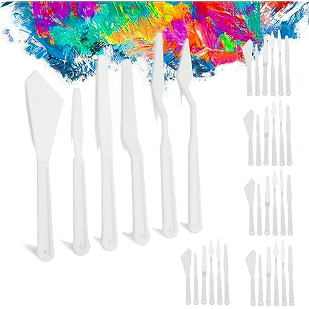 Amazon.com: Plastic Paint Palette Knife Set Bulk (25 Pieces) for Art ...