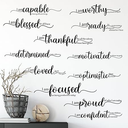 25 Pcs Vinyl Wall Quotes Stickers Inspirational Quotes Decal ...