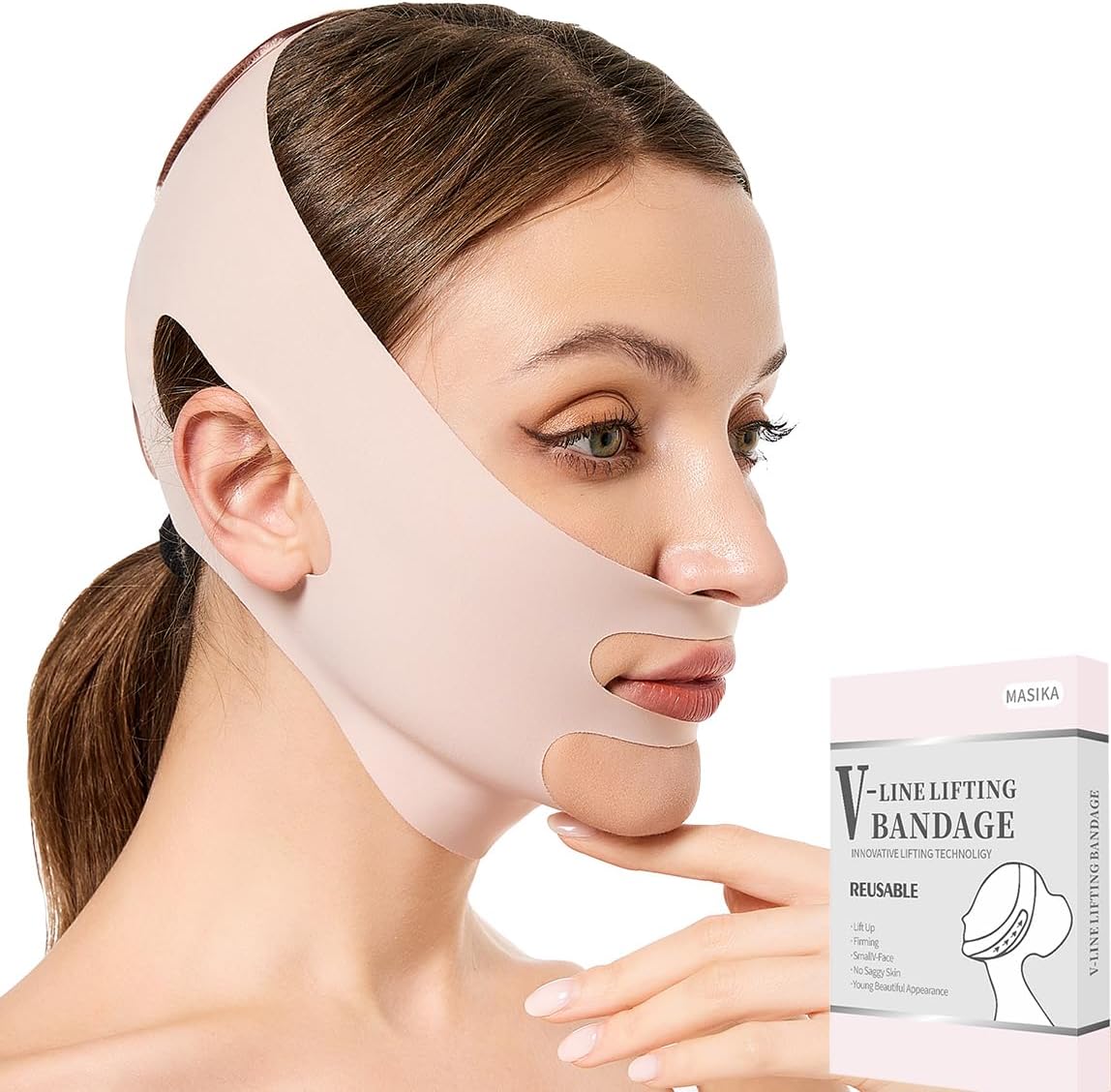 Amazon.com: MASIKA V-Line Mask, Chin Strap for Sleeping,Chin Strap for ...