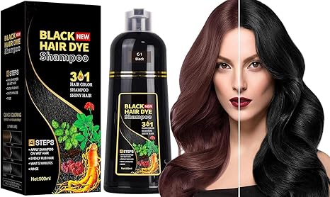 Hair Coloring Shampoo 3-in-1, 500ml Hair Dye Shampoo for Grey Hair ...
