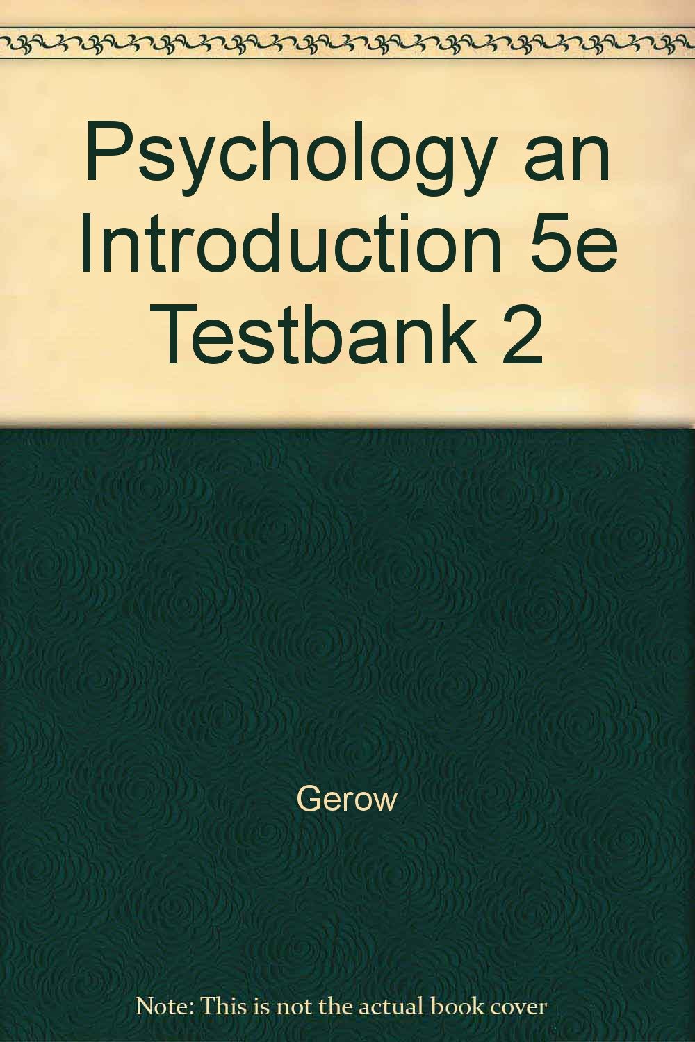 Amazon.co.jp: Psychology an Introduction 5e Testbank 2 : Gerow: 洋書