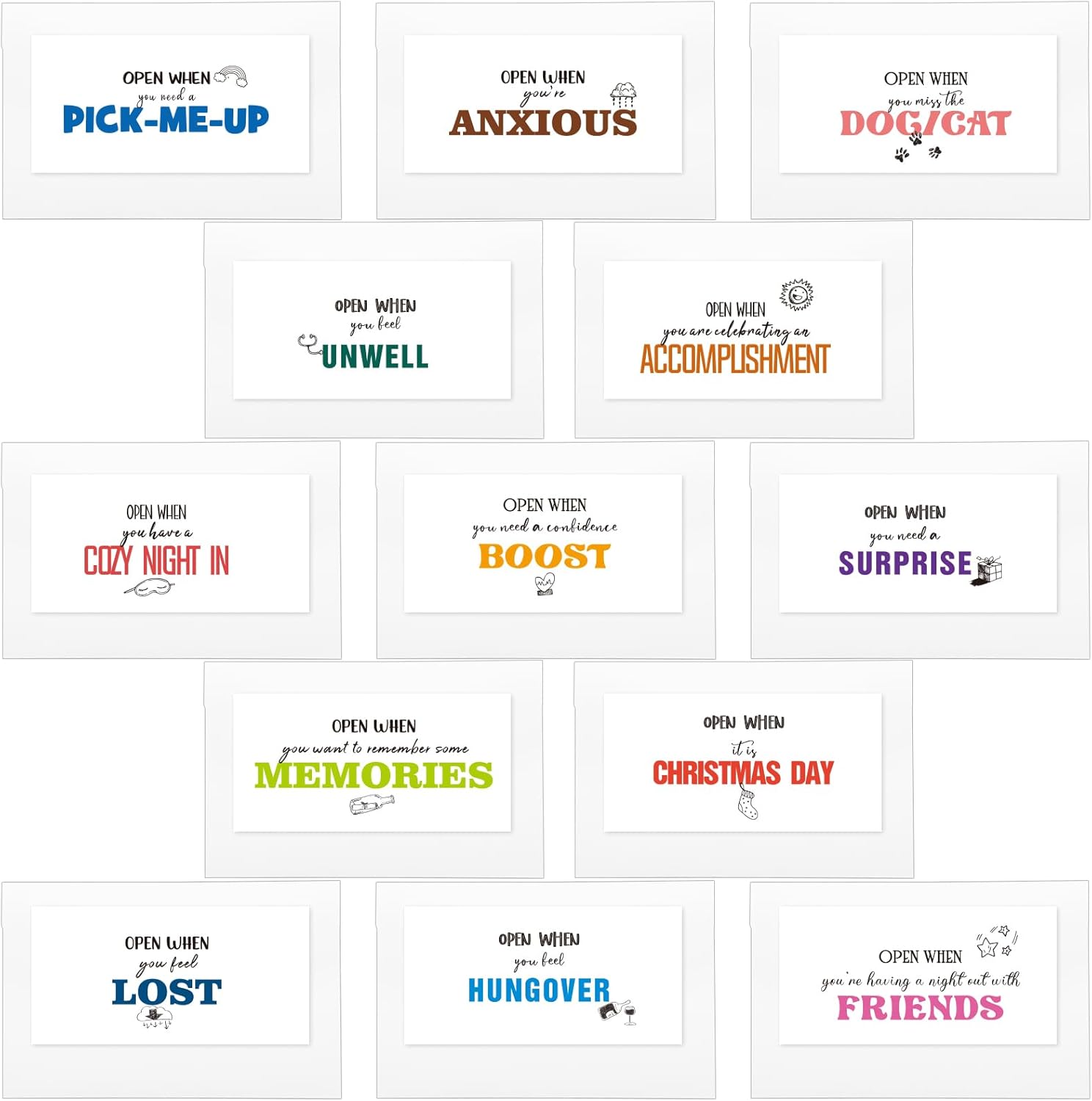 Amazon.com : Honoson 40 Pcs Open When Envelopes Label Stickers and 40 ...