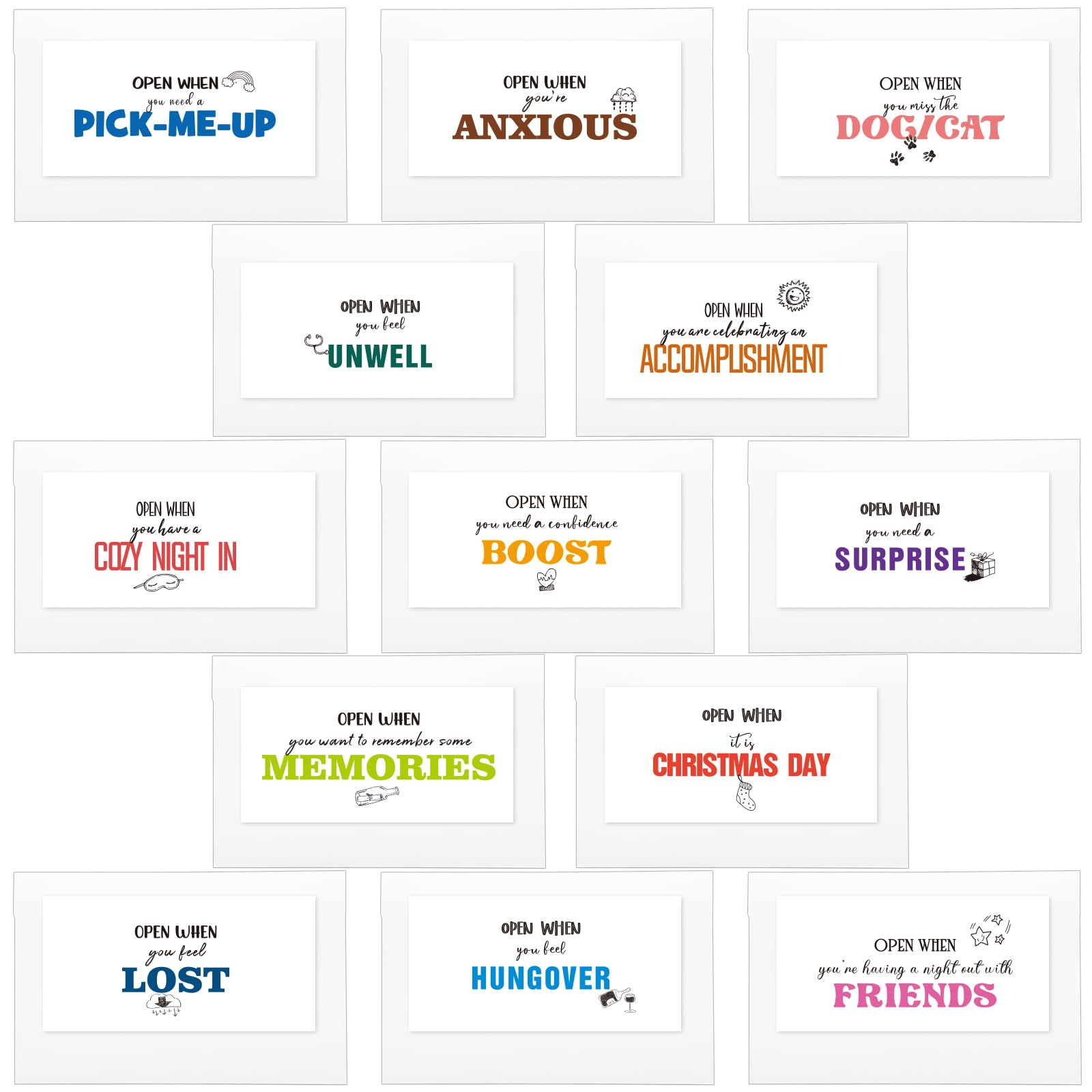 Amazon.com : Honoson 40 Pcs Open When Envelopes Label Stickers and 40 ...