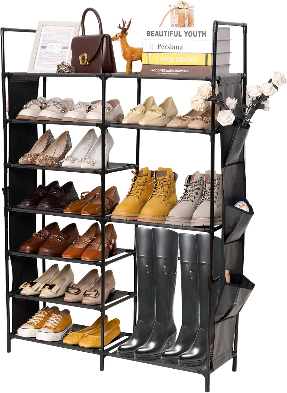 Amazon.com: Elechotfly 7 Tier Large Shoe Rack Storage Organizer 22-33 ...